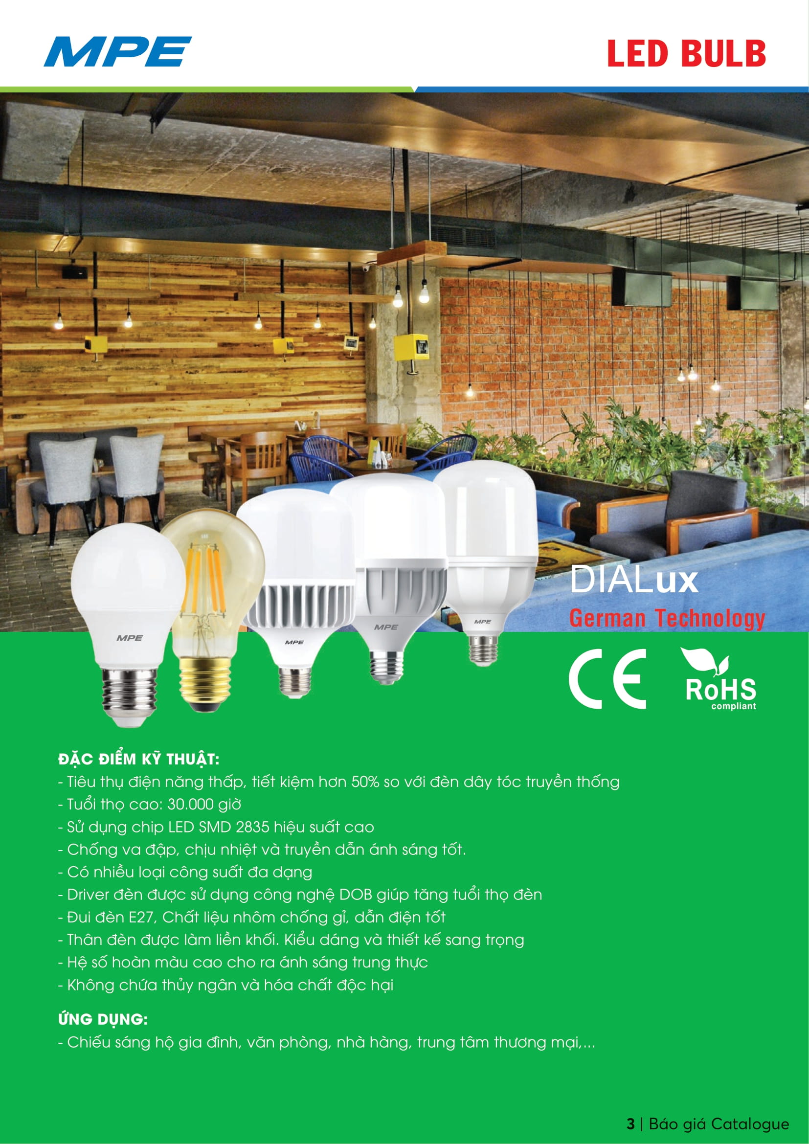 Bảng giá MPE 2022 - Cơ Điện Thái Tú